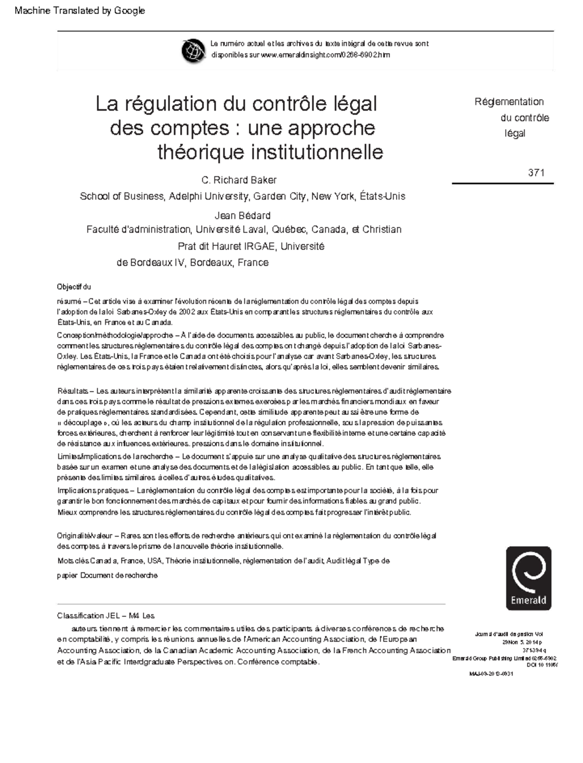 Article 09 - The regulation of statutory auditing an institutional ...
