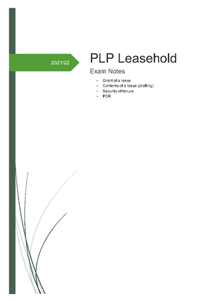 GOOD ROOT OF Title - Lecture notes 3 - Property Law The Qualified ...