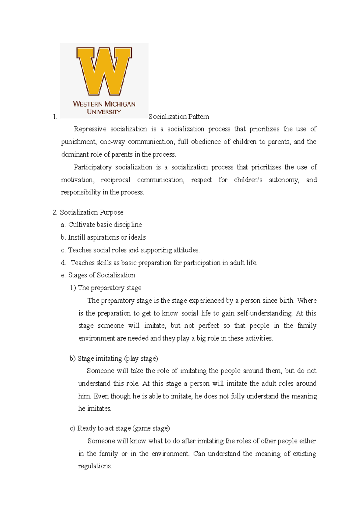 49 - business - Socialization Pattern Repressive socialization is a ...