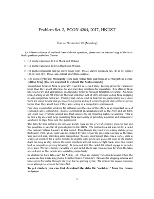 Updated problemset 3 - PS3 - Problem Set 3, ECON 4284, 2017, HKUST (Due ...