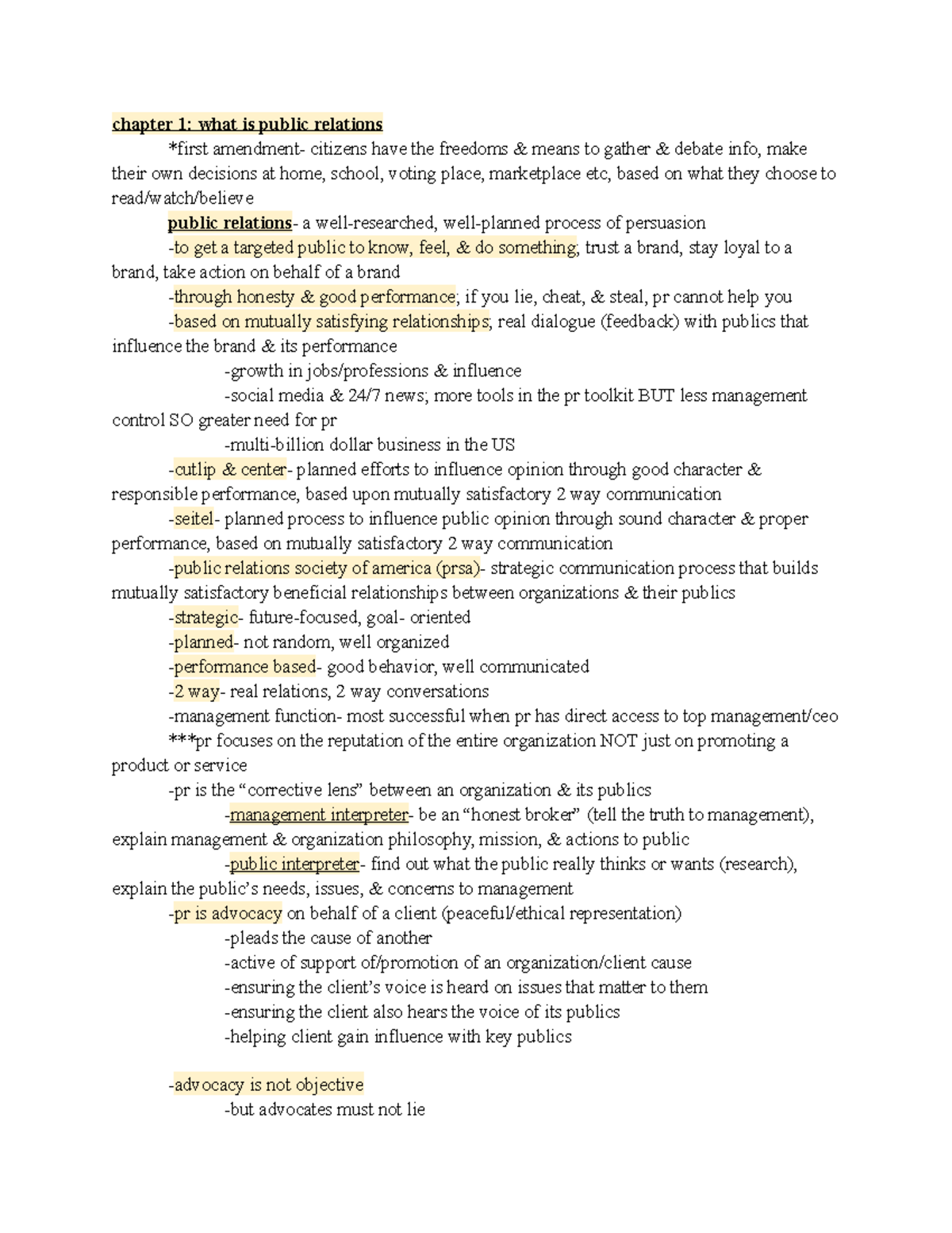 Pr 8-28-2018 - principles of public relations notes from in class ...