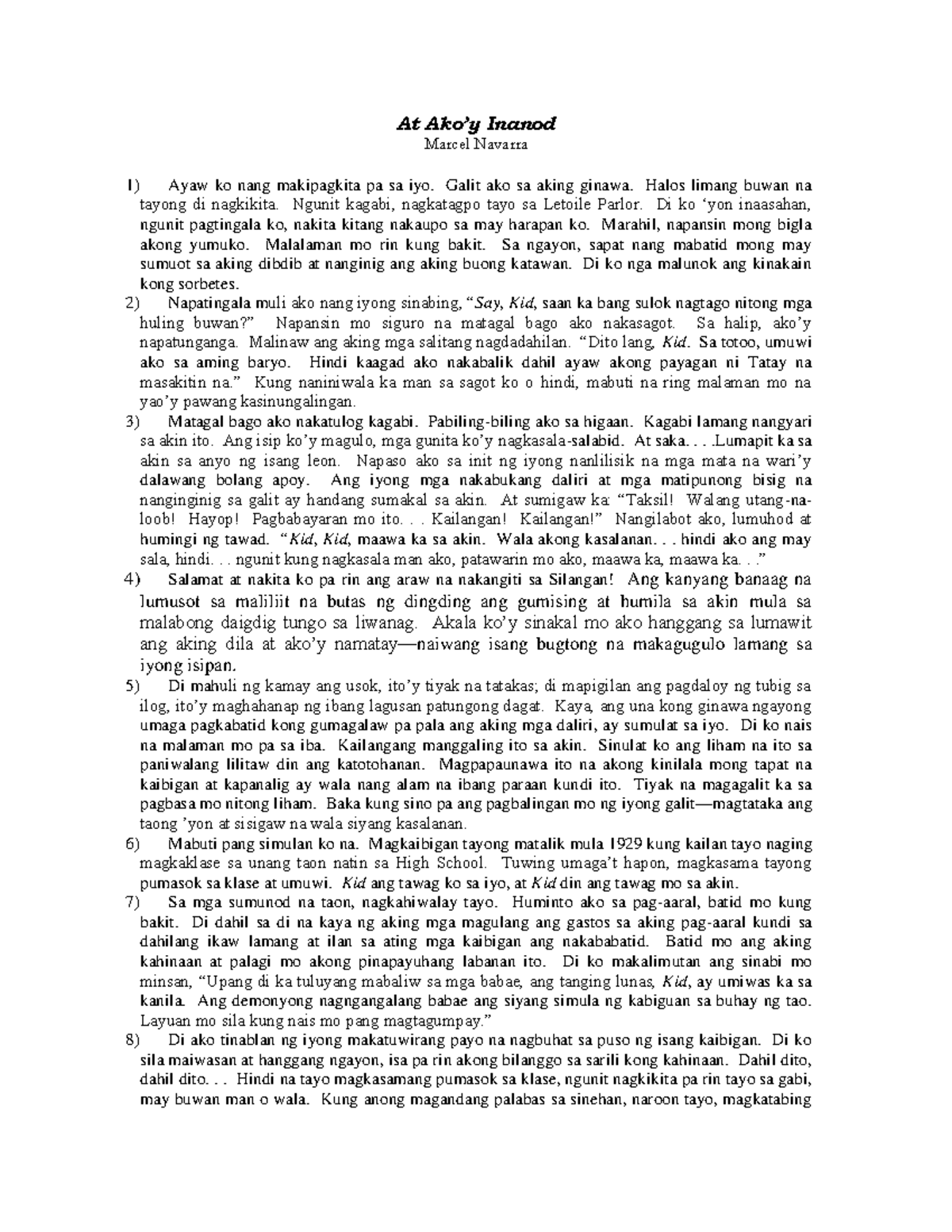 Ug Gianod Ako (At Akoy Inanod) Marcel Navarra - At Ako’y Inanod Marcel Navarra Ayaw ko nang ...
