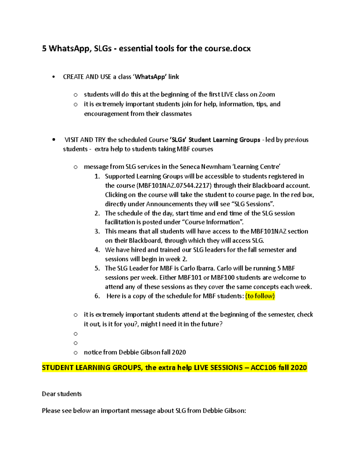 5 Whats App, SLGs essential tools for the course - Supported Learning ...