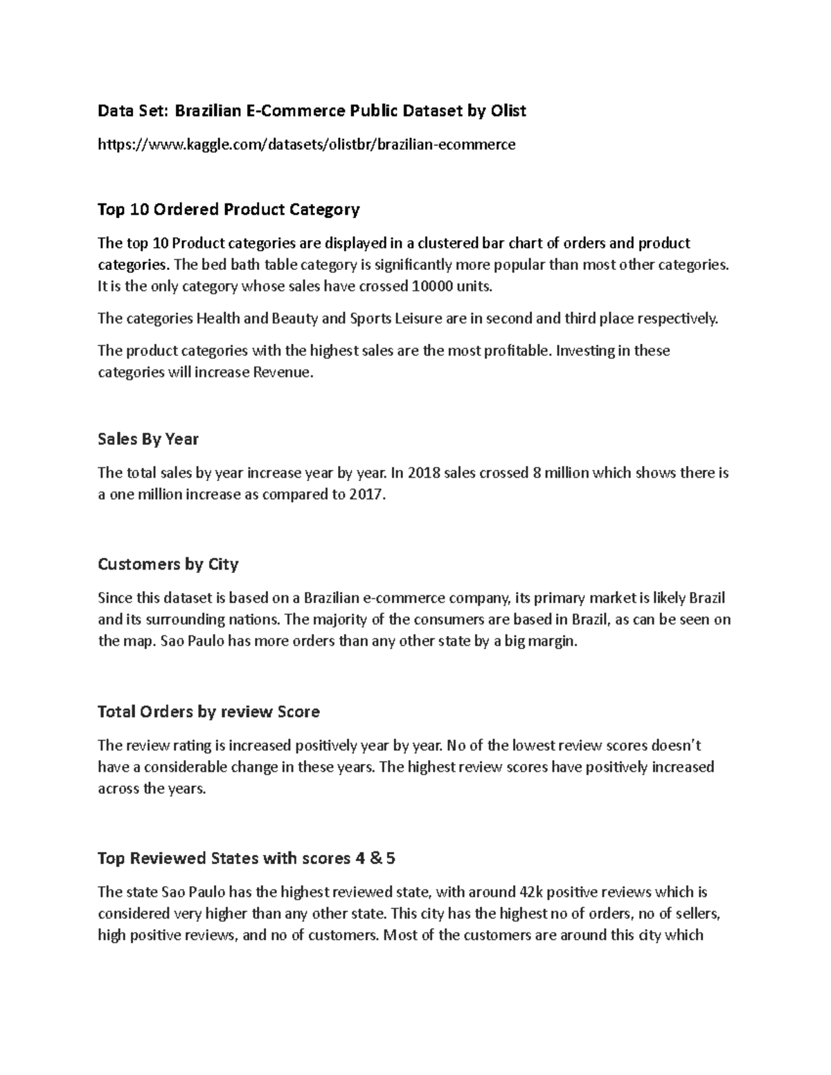 Power BI Report - Data Set: Brazilian E-Commerce Public Dataset by ...