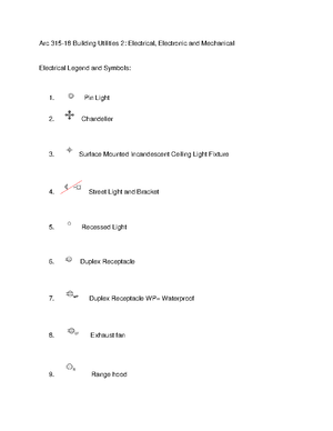 Building Utilities 2-Electrical Symbols - Arc 315-18 Building Utilities ...