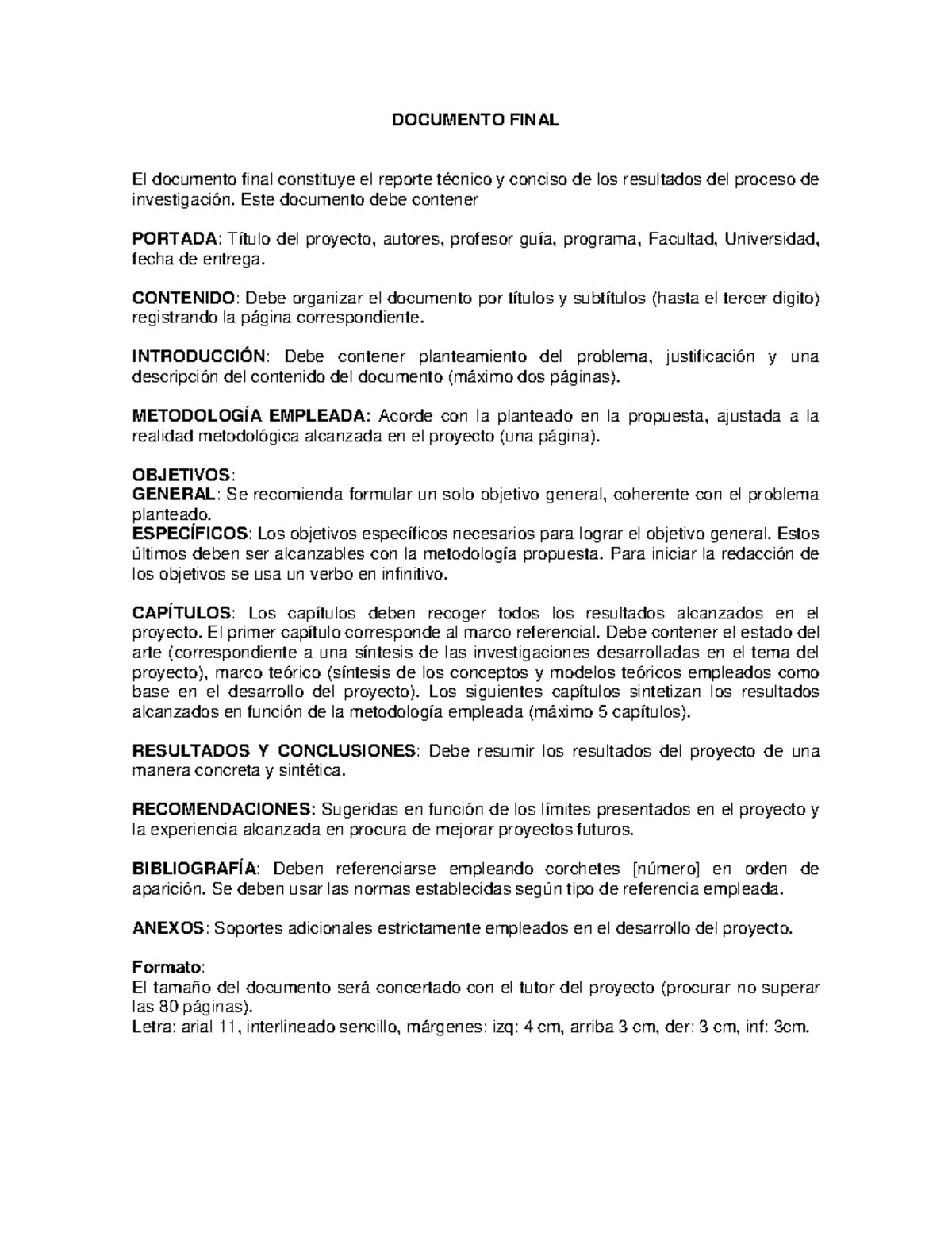 Formato documento final - DOCUMENTO FINAL El documento final constituye el reporte técnico y ...