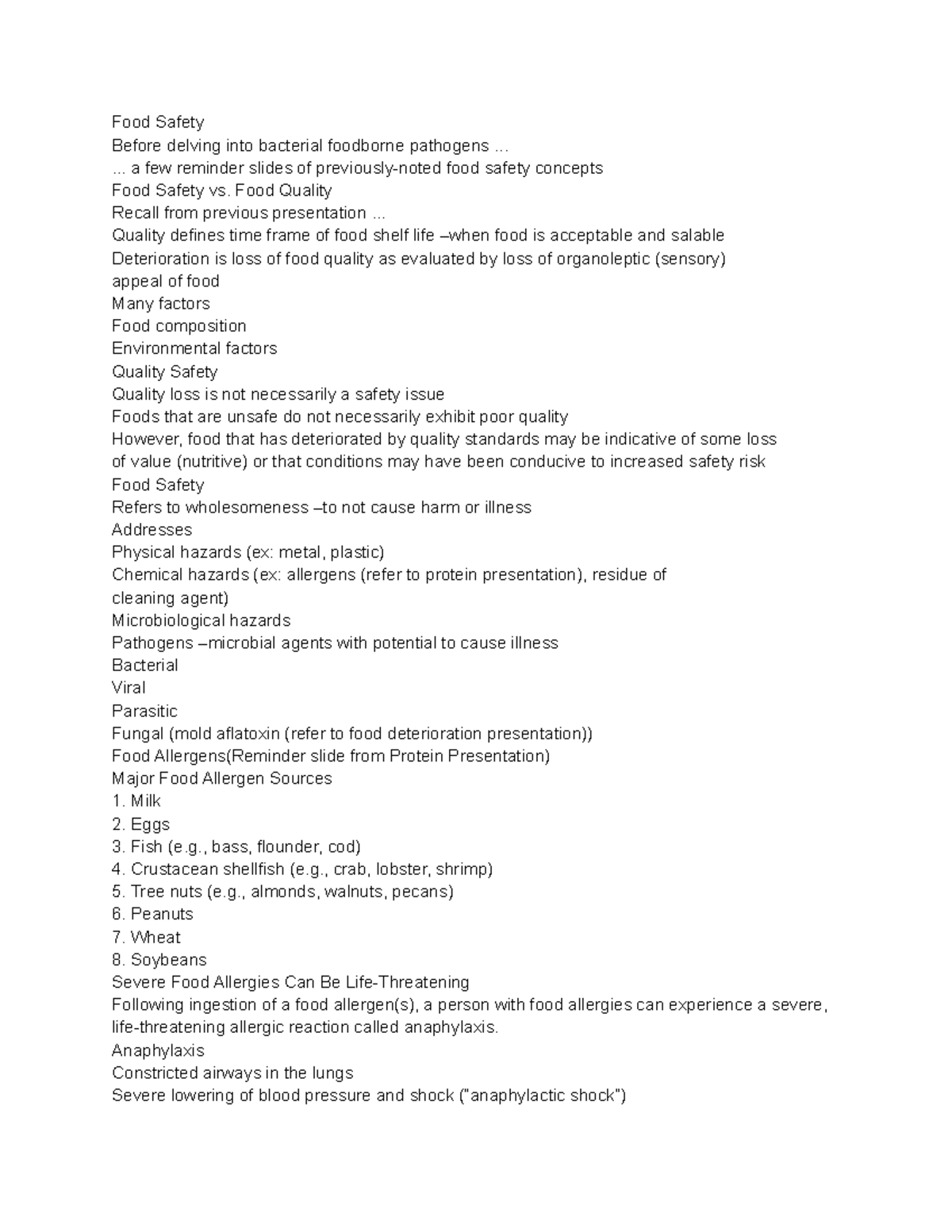 Food Safety Bacterial Pathogens Part 1 - Food Safety Before delving ...