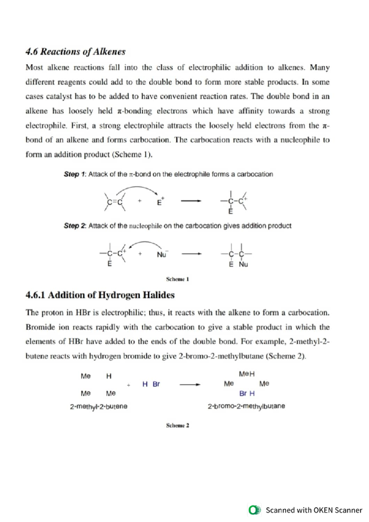 Chemistry 27 - Addition of Hydrogen Halides, Halohydrin Formation ...