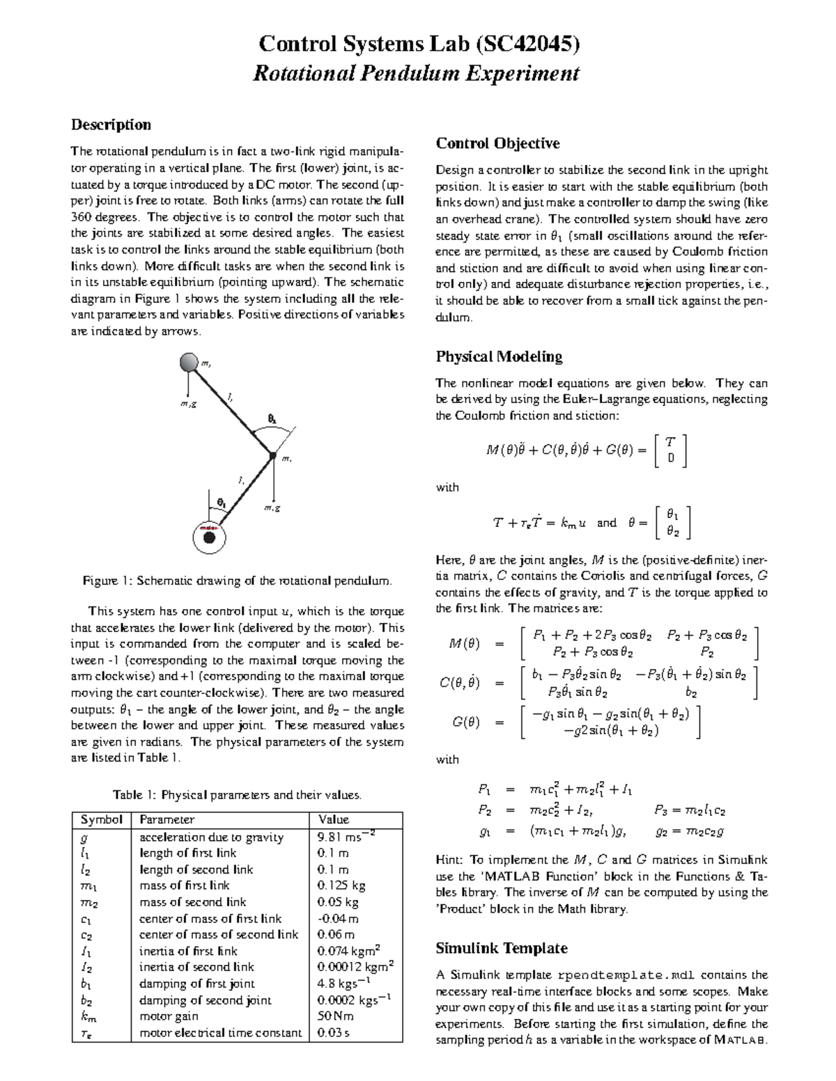 Double Pendulum - Warning: Popup annotation has a missing or invalid parent annotation. Control ...