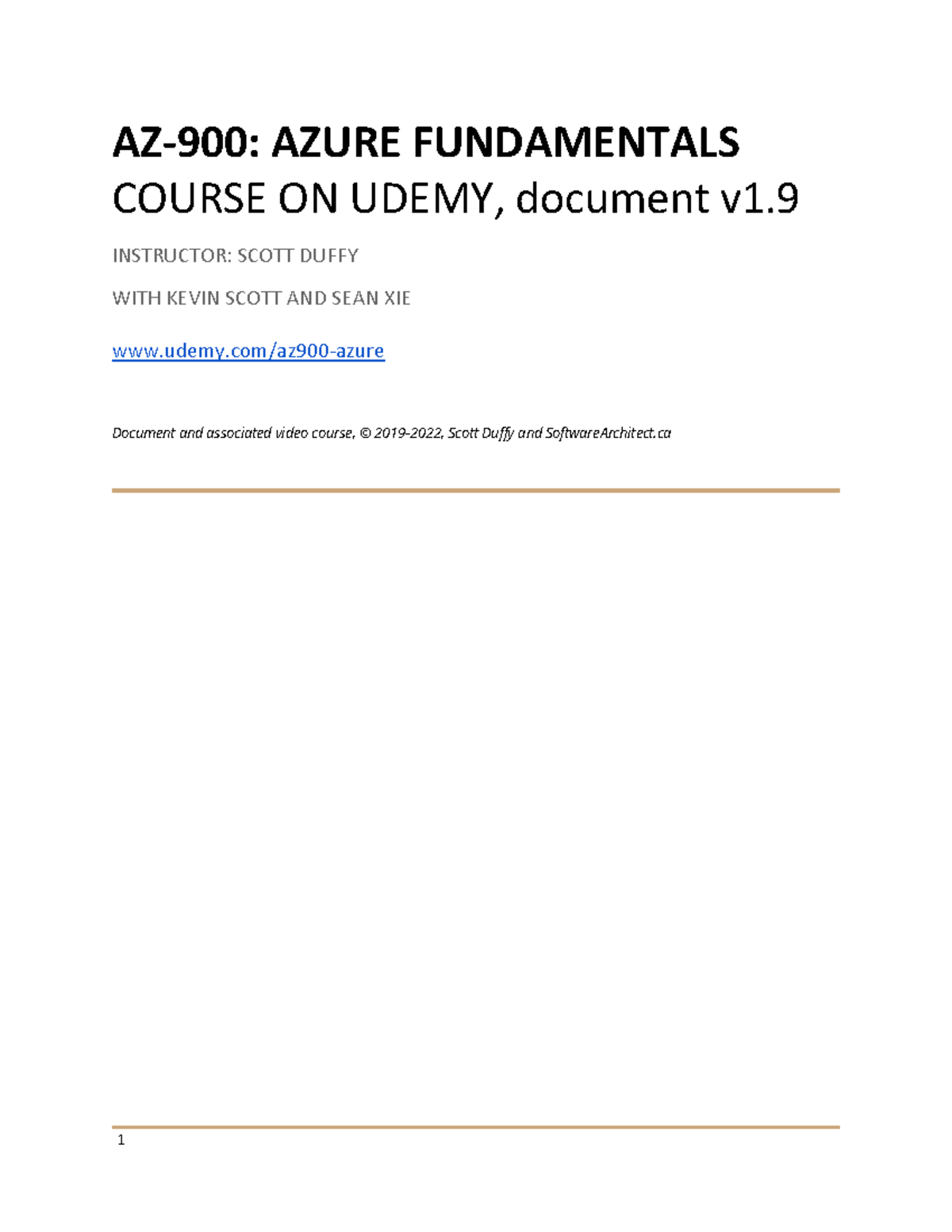 AZ 900 Official Course Study Guide v1 - AZ-900: AZURE FUNDAMENTALS ...