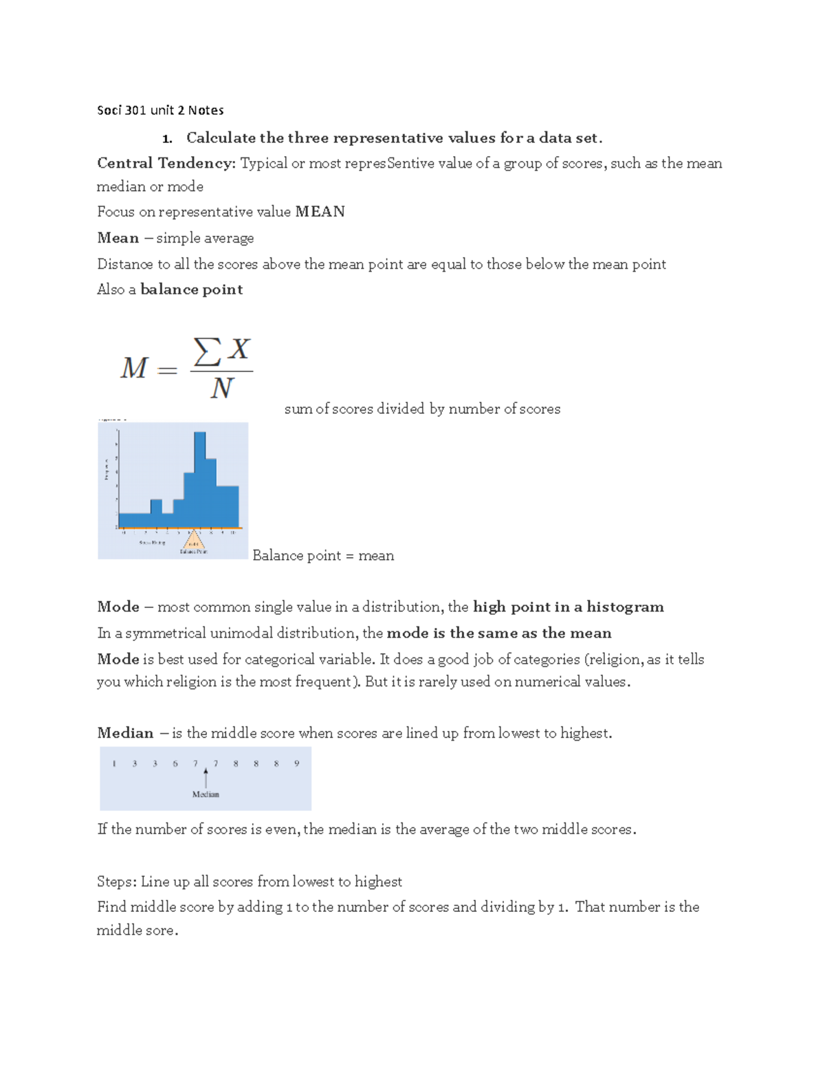 Soci 301 unit 2 Notes - Soci 301 unit 2 Notes Calculate the three ...
