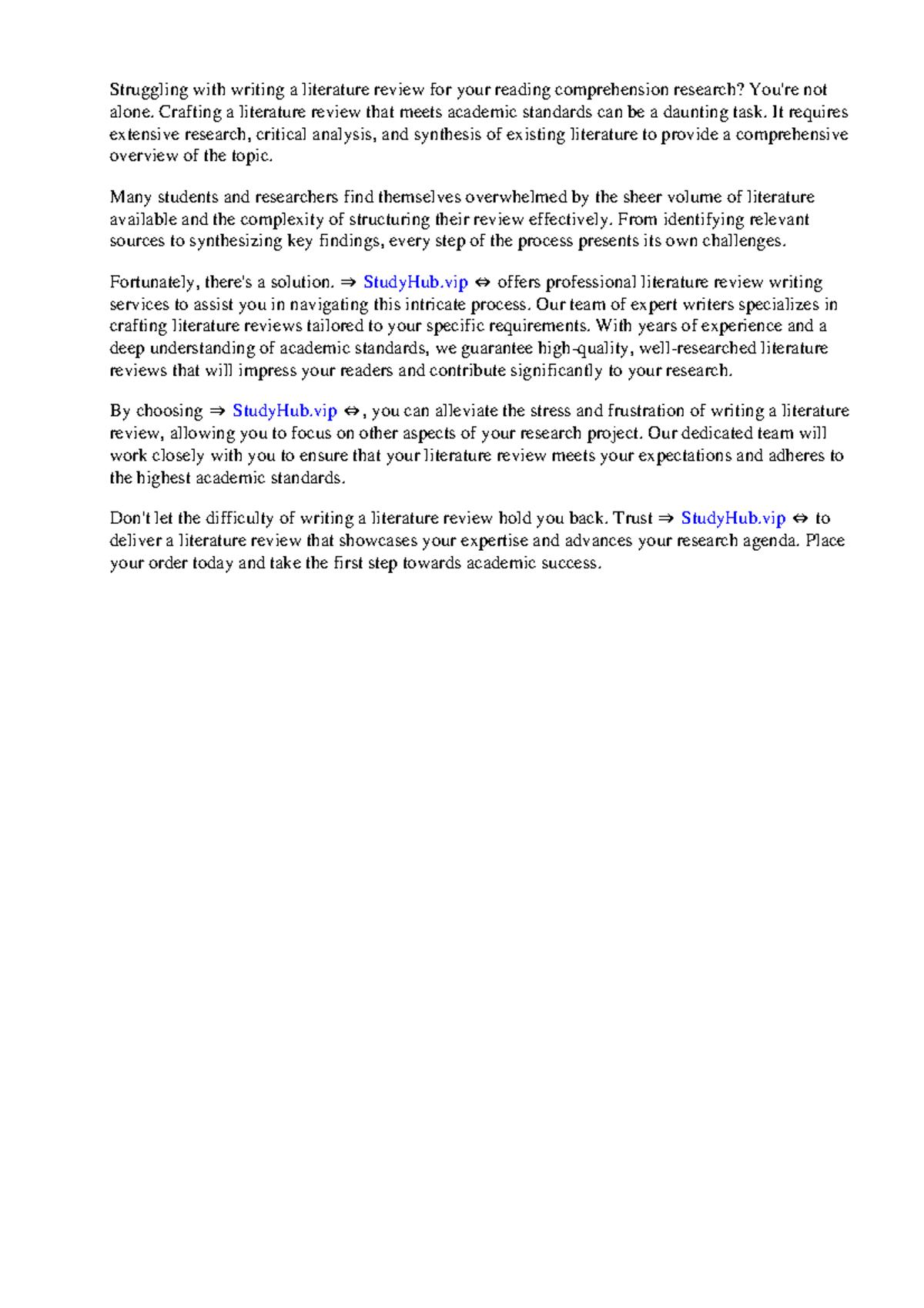 Reading Comprehension Literature Review - Struggling with writing a ...