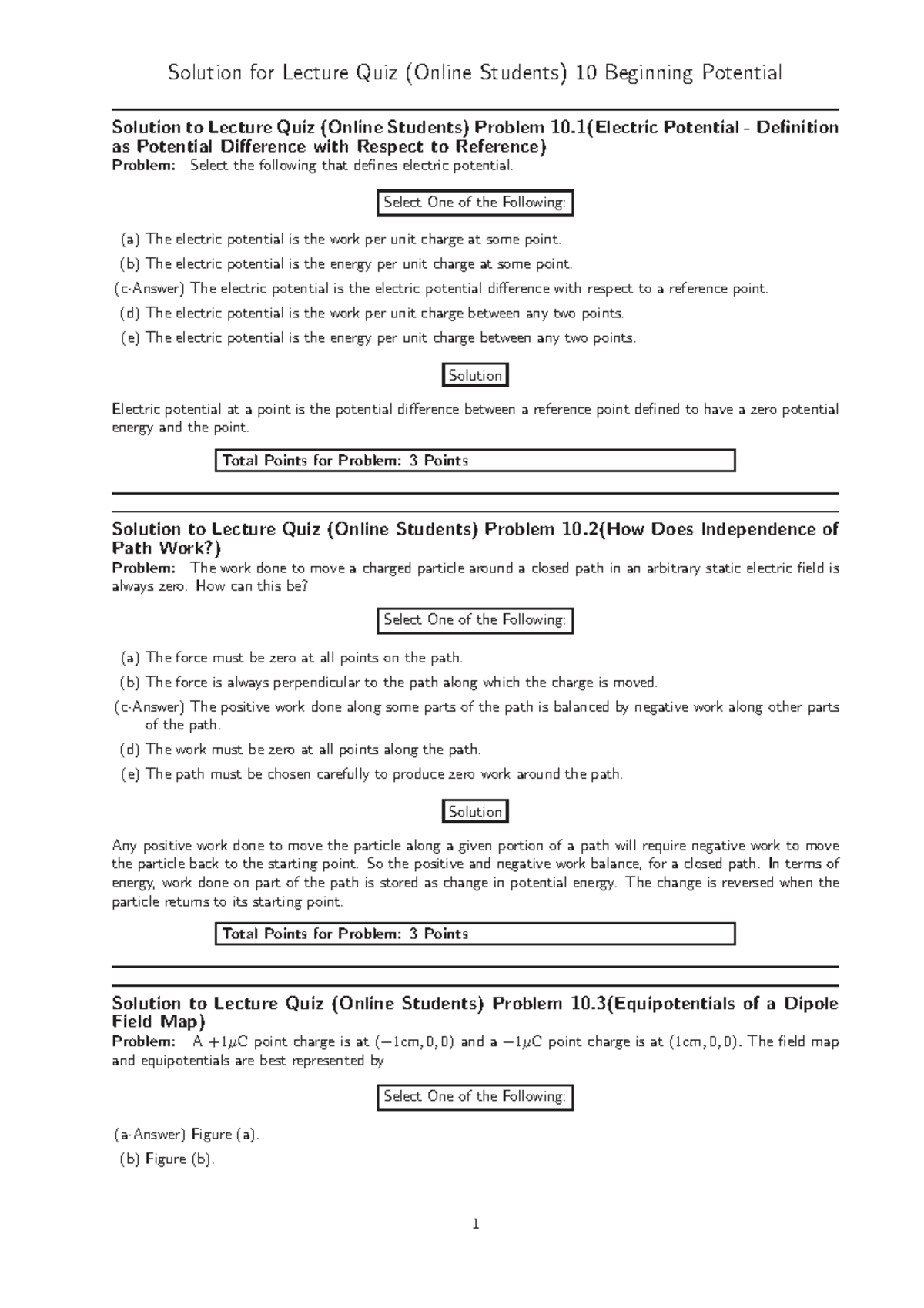 Lecturequiz-10-sln - lecturequiz - Solution for Lecture Quiz (Online ...
