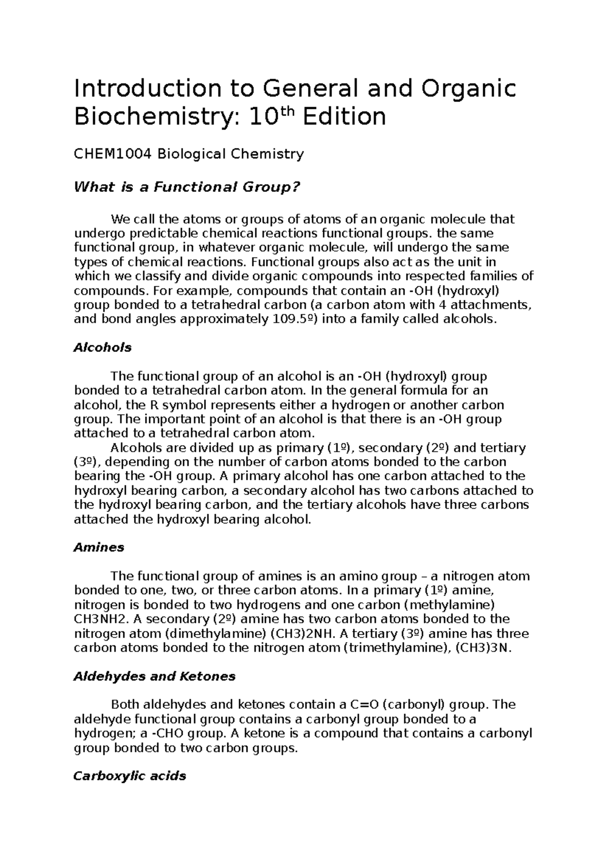 Organic chemistry book - Introduction to General and Organic ...