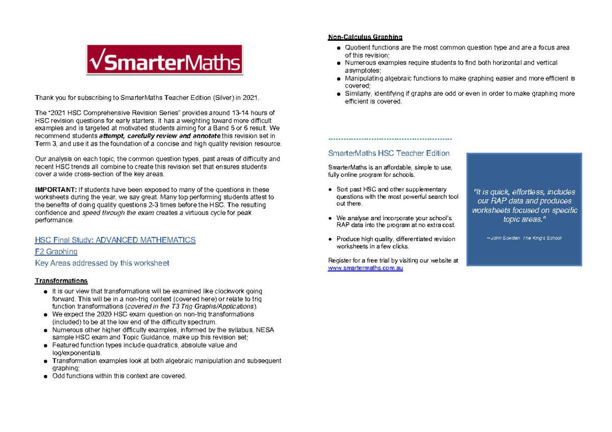 ADV-2021HSC-CRS-F2 - HSC MATHS - Thank you for subscribing to ...