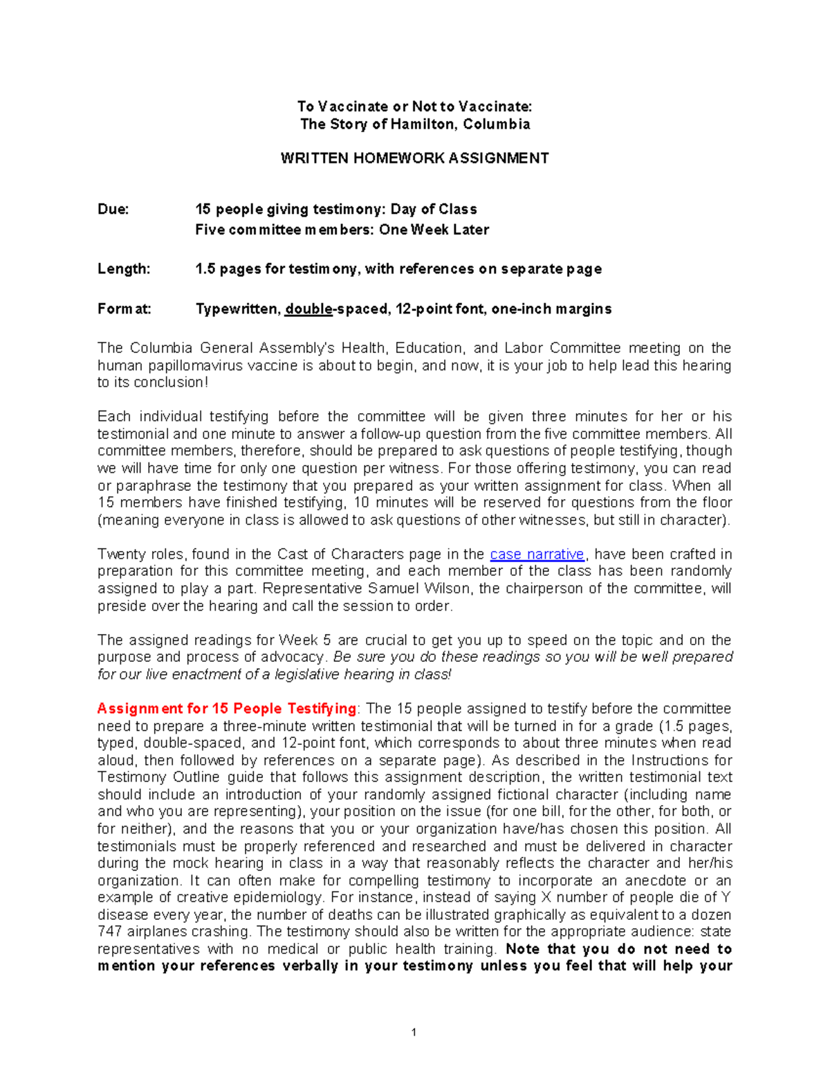To Vaccinate or Not to Vaccinate - All committee members, therefore ...