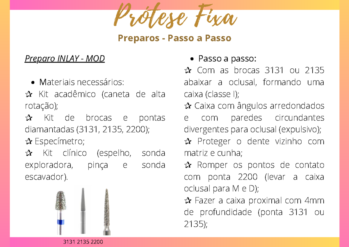 Prótese Fixa - preparos onlay, inlay coroa total - Prótese Fixa ...