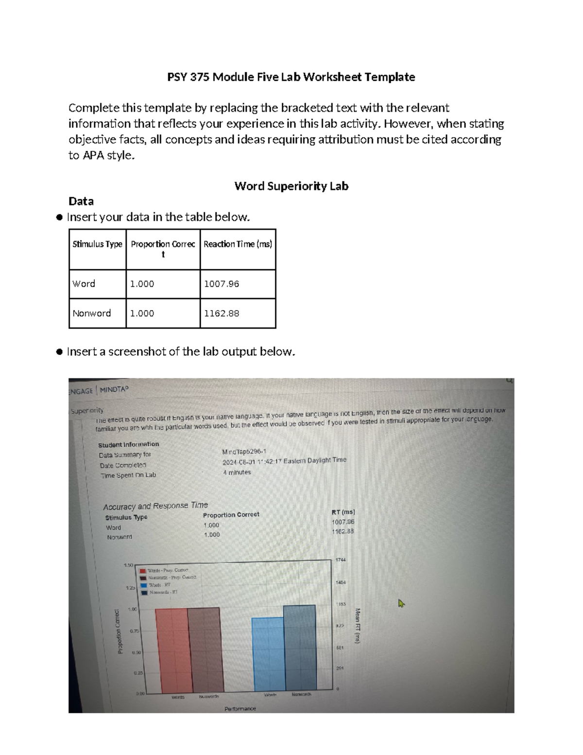 Psy 375 mod5coglab - N/A - PSY 375 Module Five Lab Worksheet Template ...