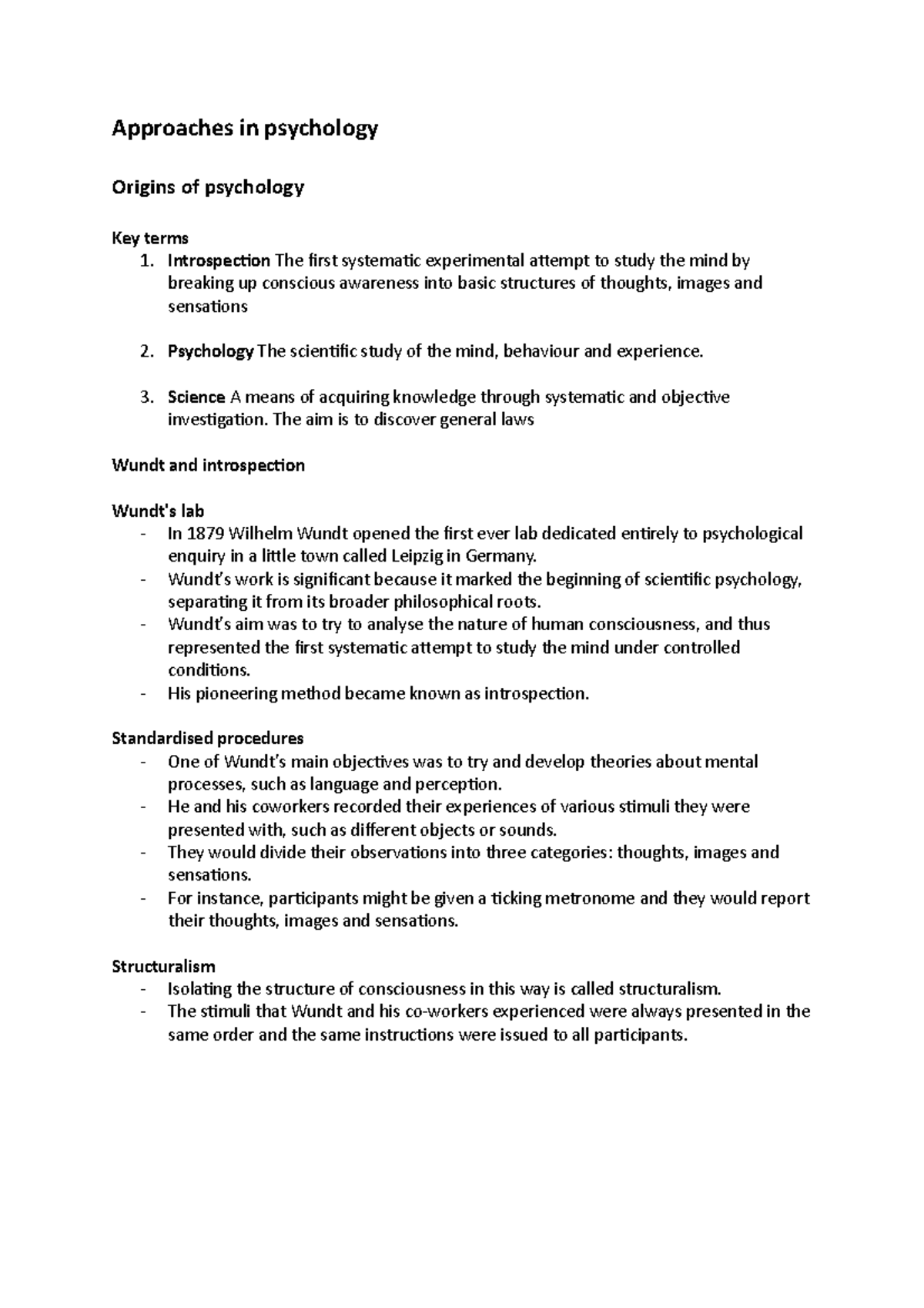 4. Approaches in psychology - Approaches in psychology Origins of ...