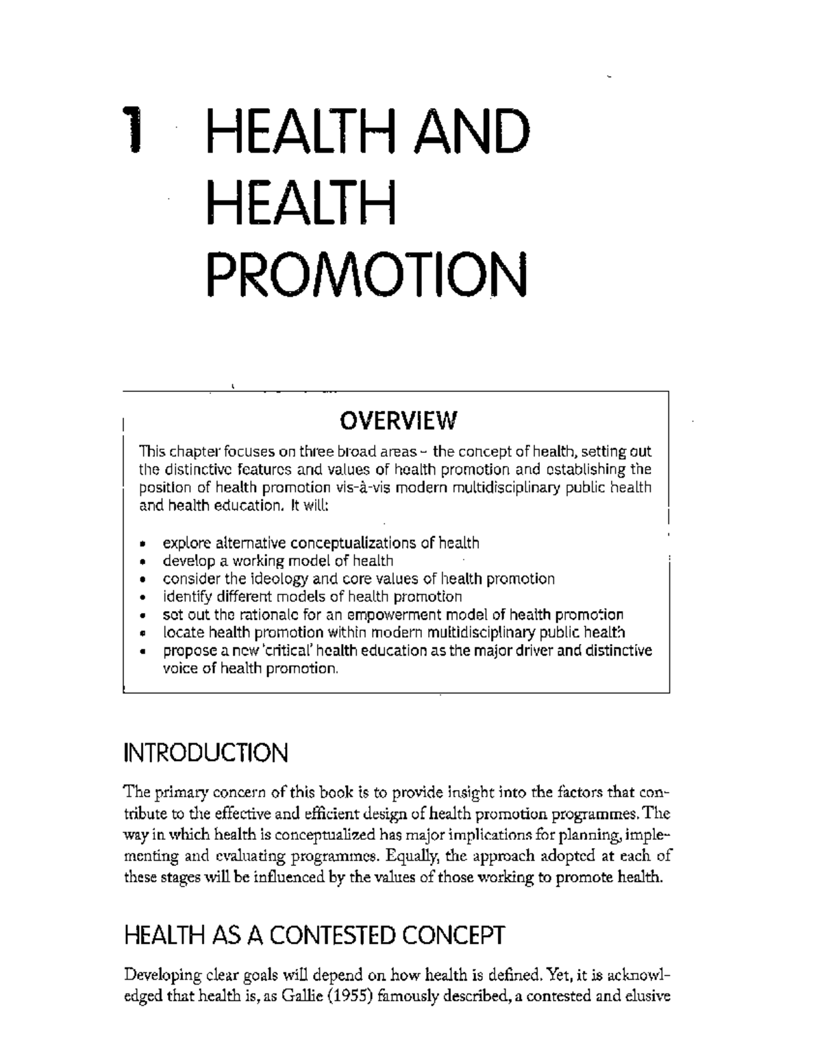 Docs 148D7E23 - article - 1 HEALTH AND HEALTH PROMOTION OVERVIEW This ...