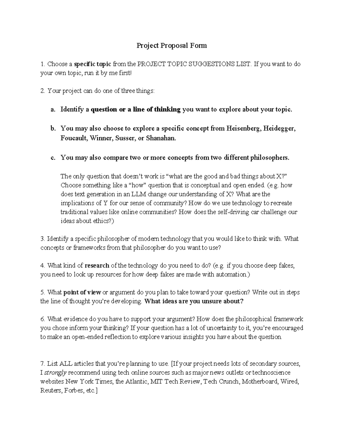 Project Proposal Form - nubby - Project Proposal Form 1. Choose a ...