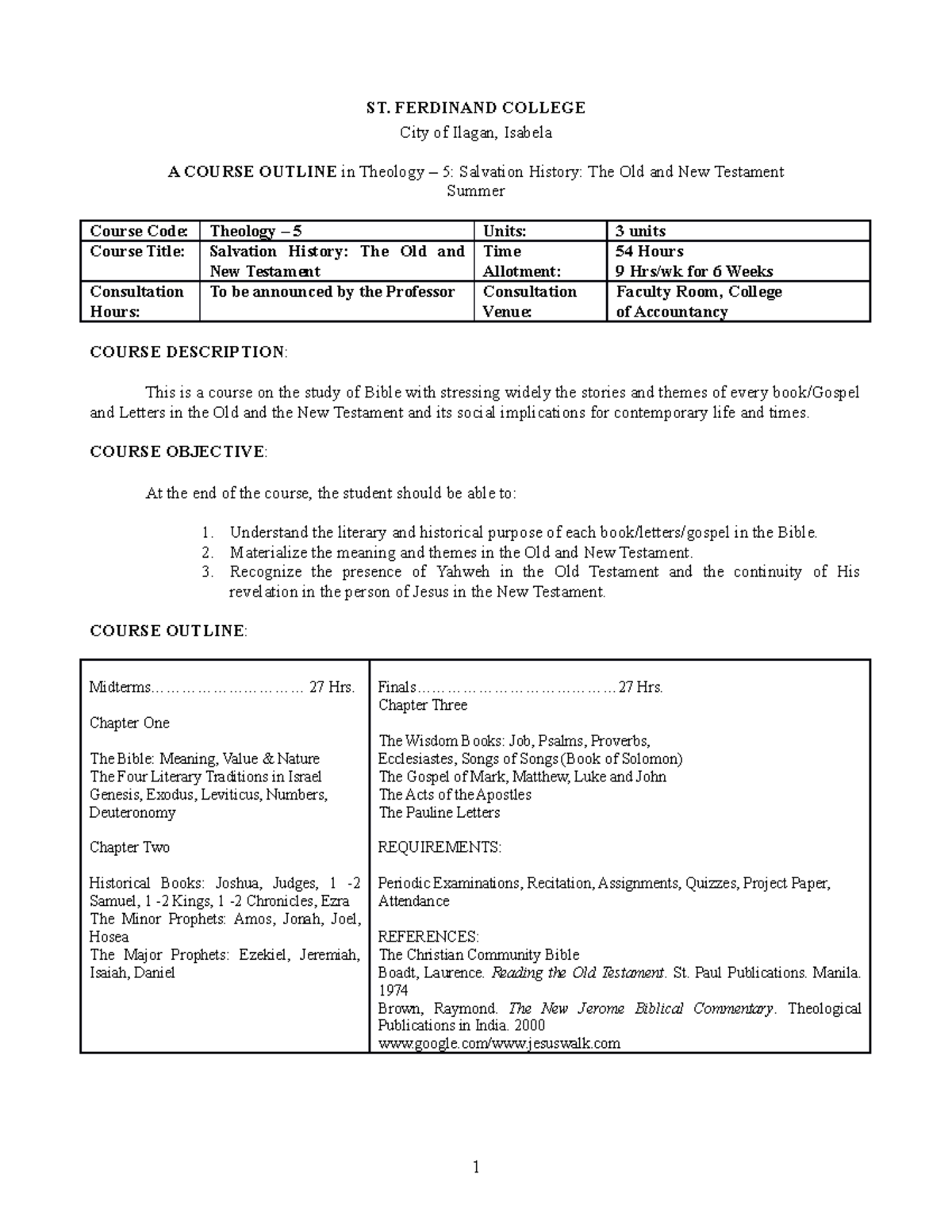 Theo 5 Midterm Notes 1 - ST. FERDINAND COLLEGE City of Ilagan, Isabela ...