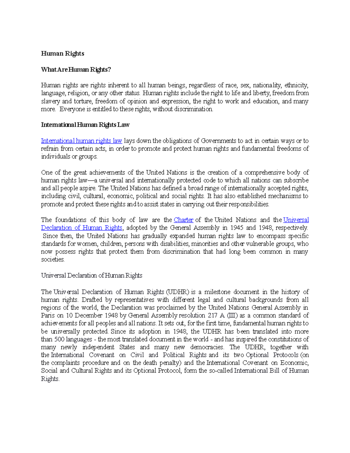 Human Rights - Environmental economics - Human Rights What Are Human ...