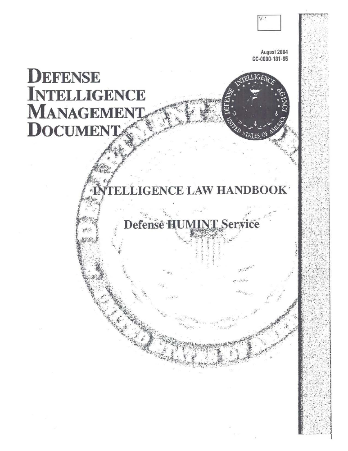 Intelligence law handbook defense humint service - DEFENSE INTELLIGENCE ...