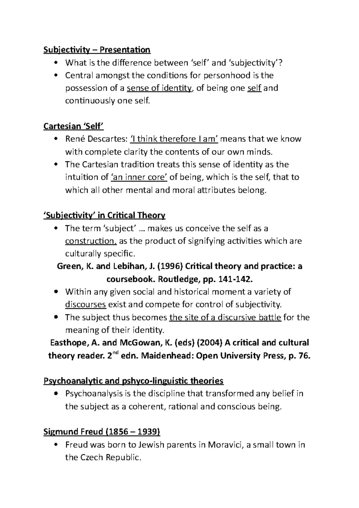 Subjectivity Theory - Subjecivity – Presentaion What is the diference ...