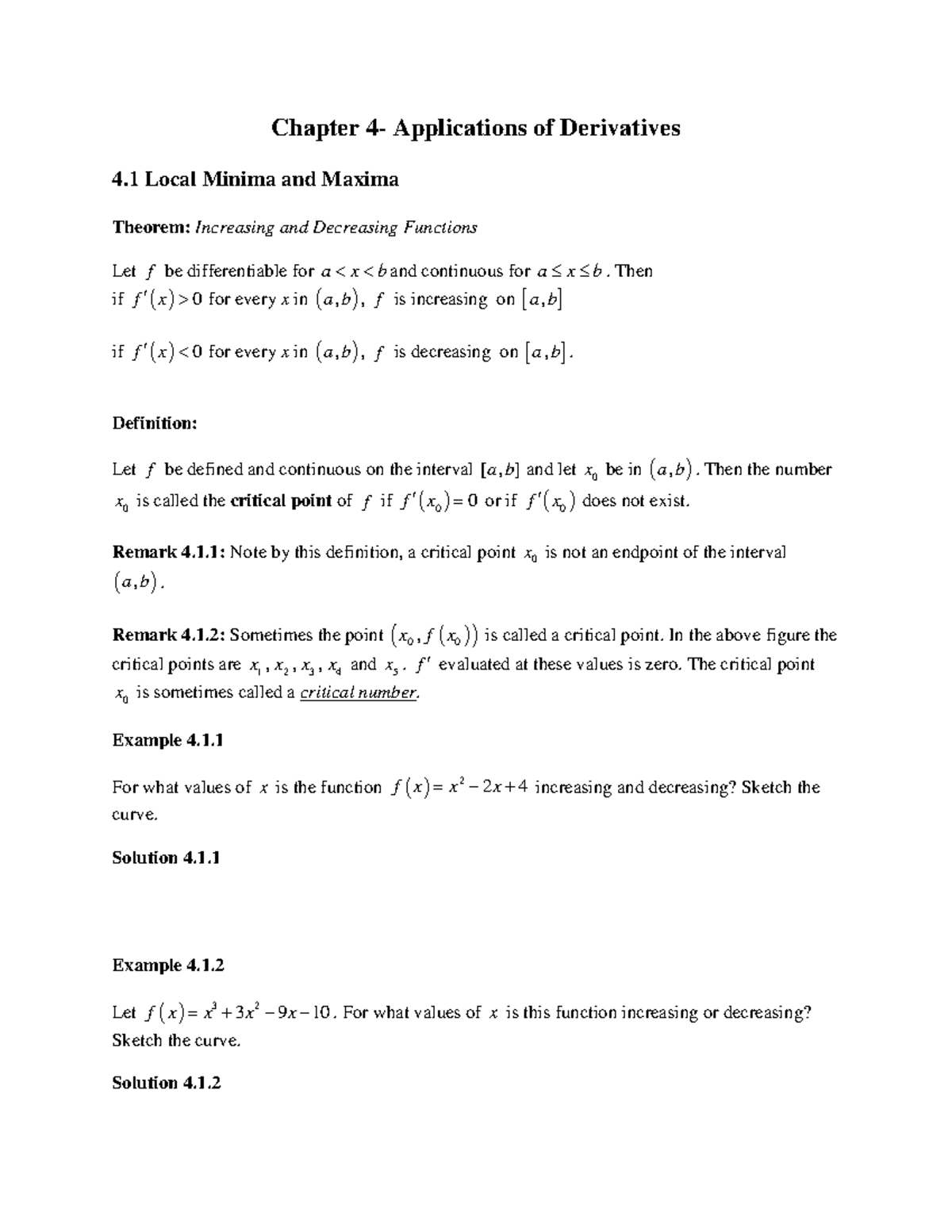 STA102Chapter 3 derivatives and 4 application of derivatives - Chapter ...