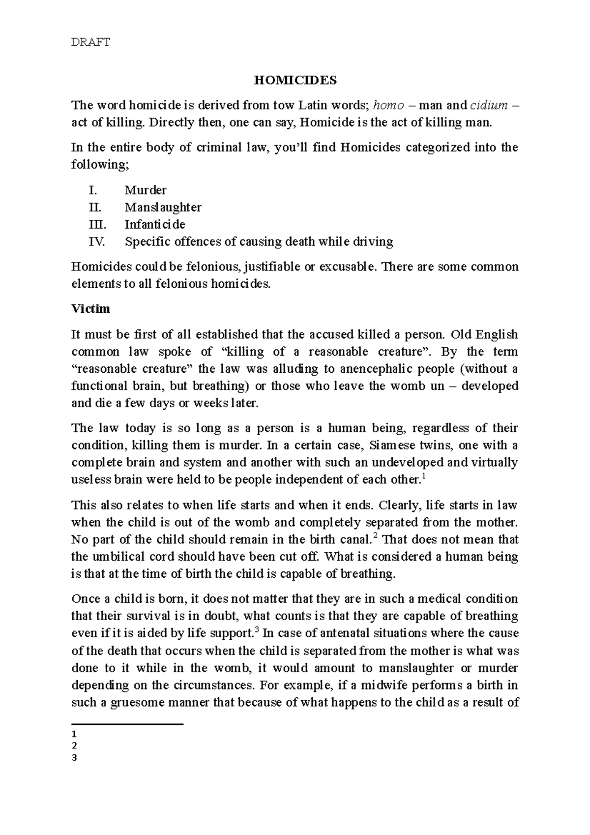 Homicides (Auto Recovered) - HOMICIDES The word homicide is derived ...