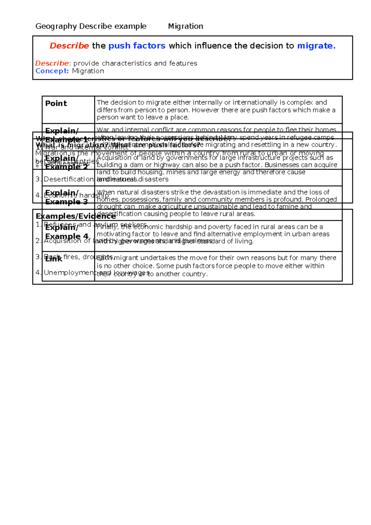 Geography 2 Describe Example. pages - Geography Describe example ...