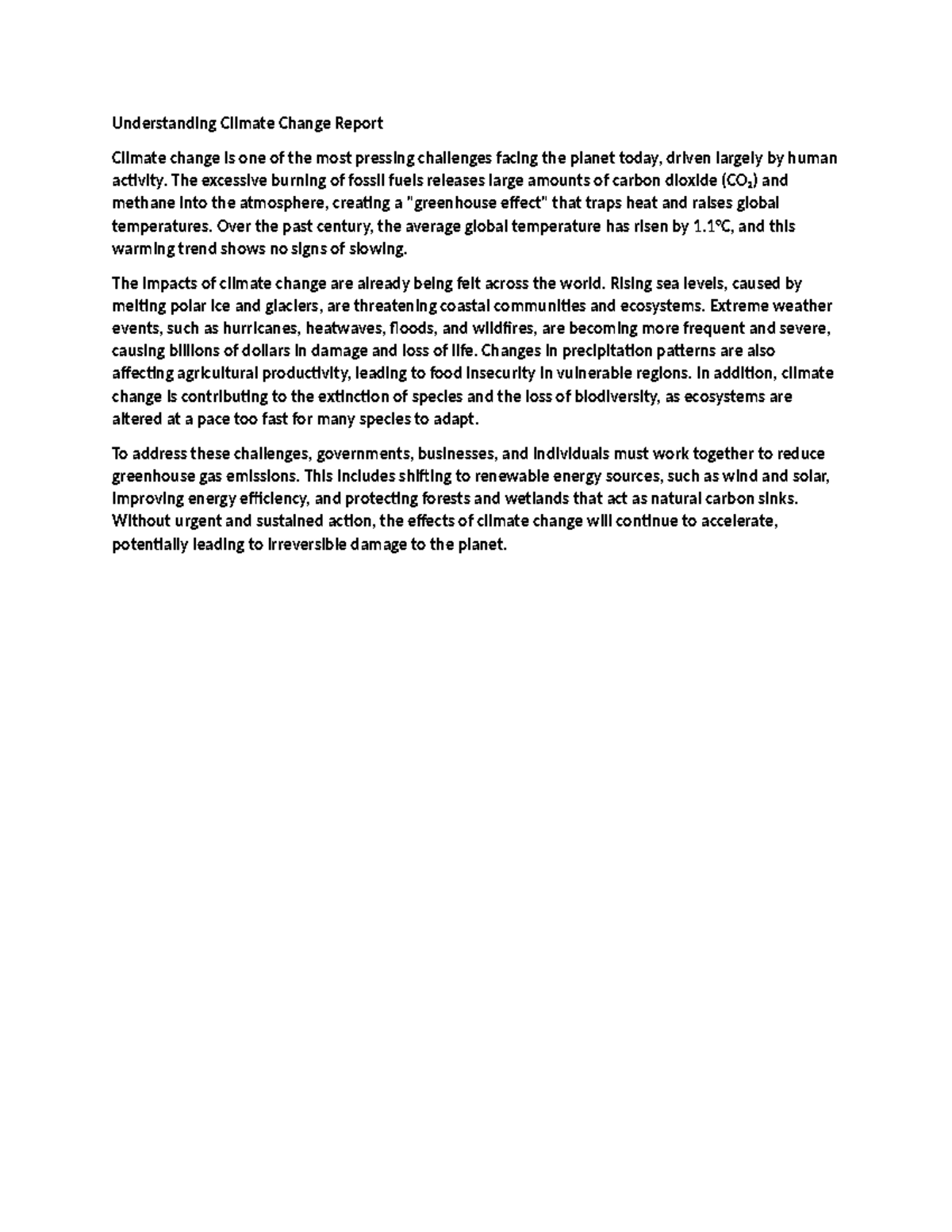 Understanding Climate Change Report - Understanding Climate Change ...