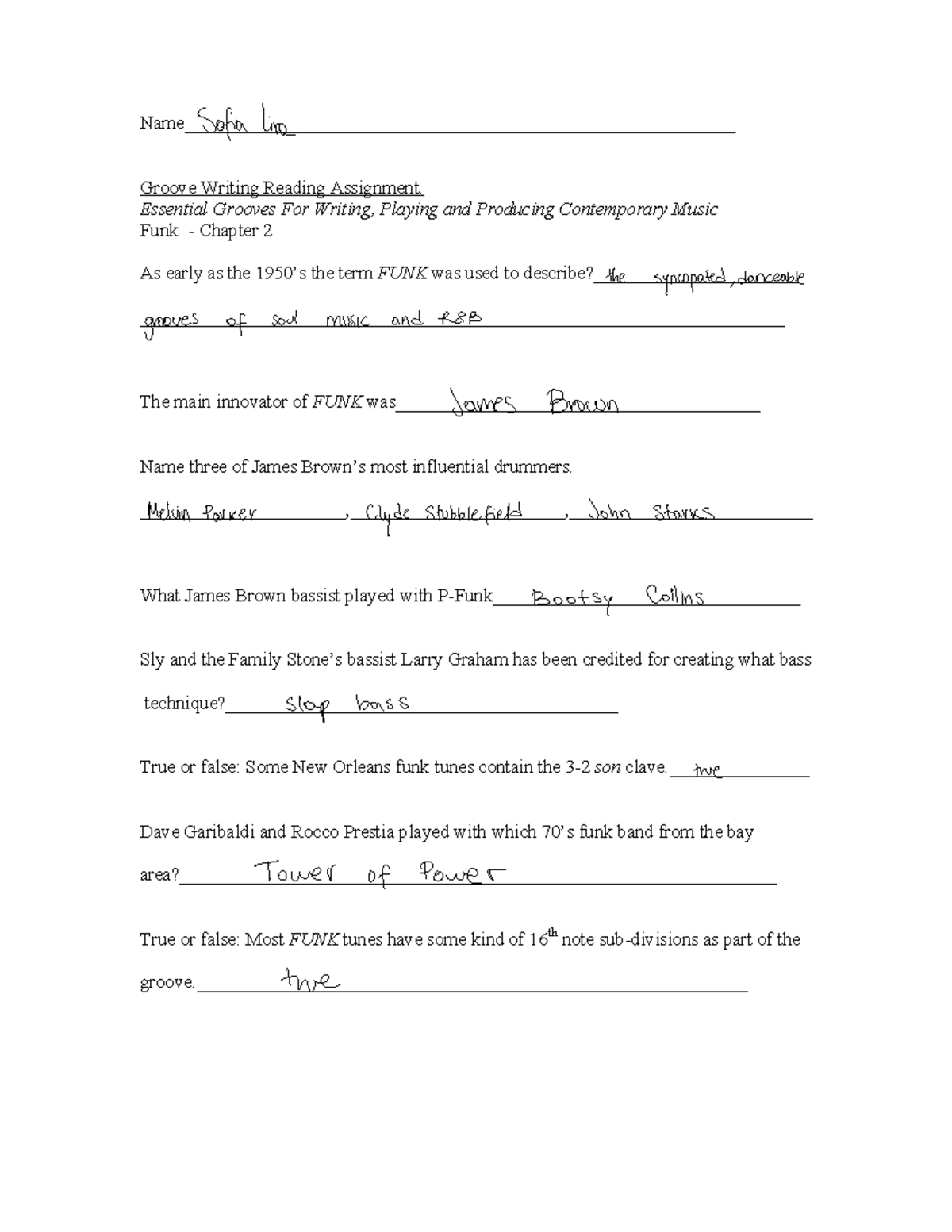 GW reading assignment Funk - Name