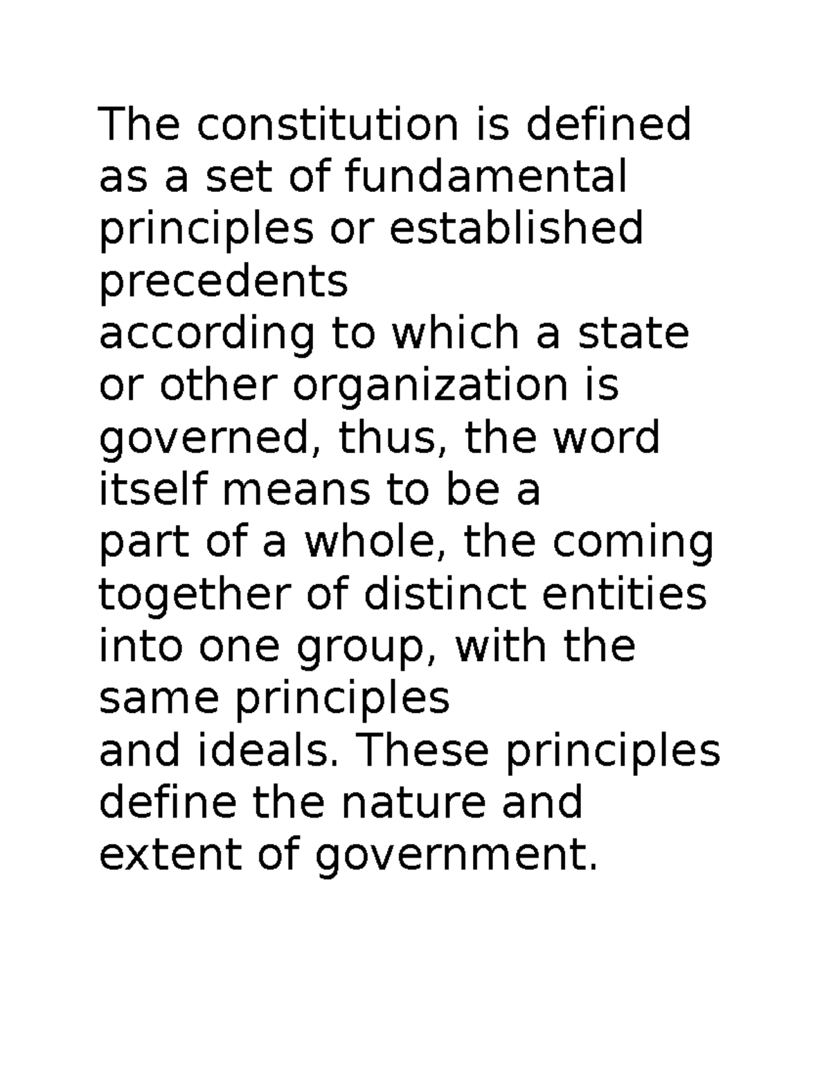 Wewewrere - Study - The constitution is defined as a set of fundamental ...