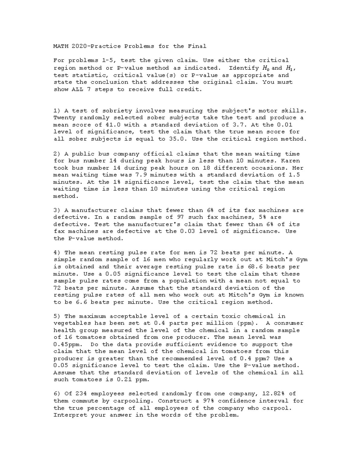 MATH2020- Finalreview - MATH 2020–Practice Problems for the Final For ...