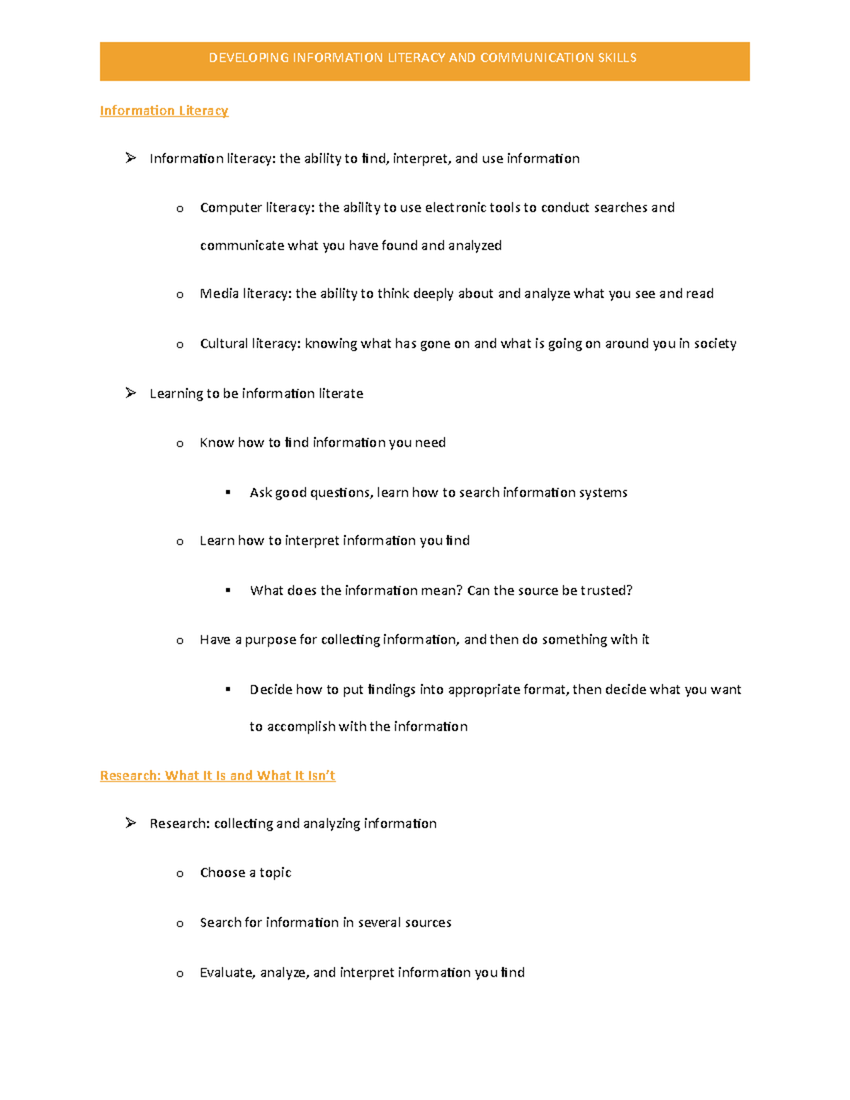 Information Literacy - Lecture notes Chapter 1 - Information Literacy ...