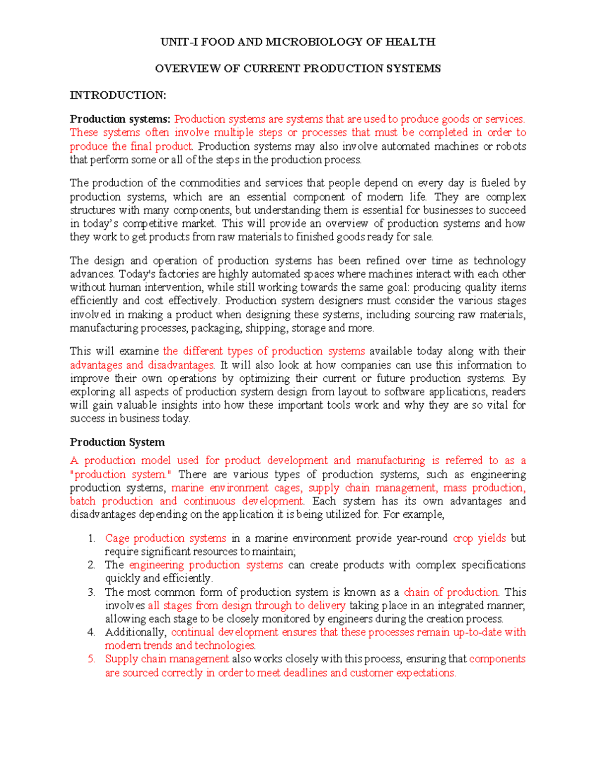 FOOD, NUTRITION AND HEALTH -UNIT 1 FULL - UNIT-I FOOD AND MICROBIOLOGY ...