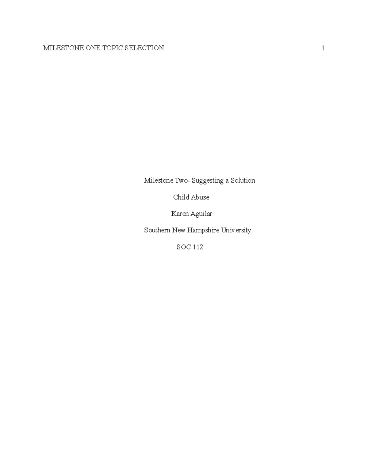 SOC Milestone Two - For final project assignment - MILESTONE ONE TOPIC ...