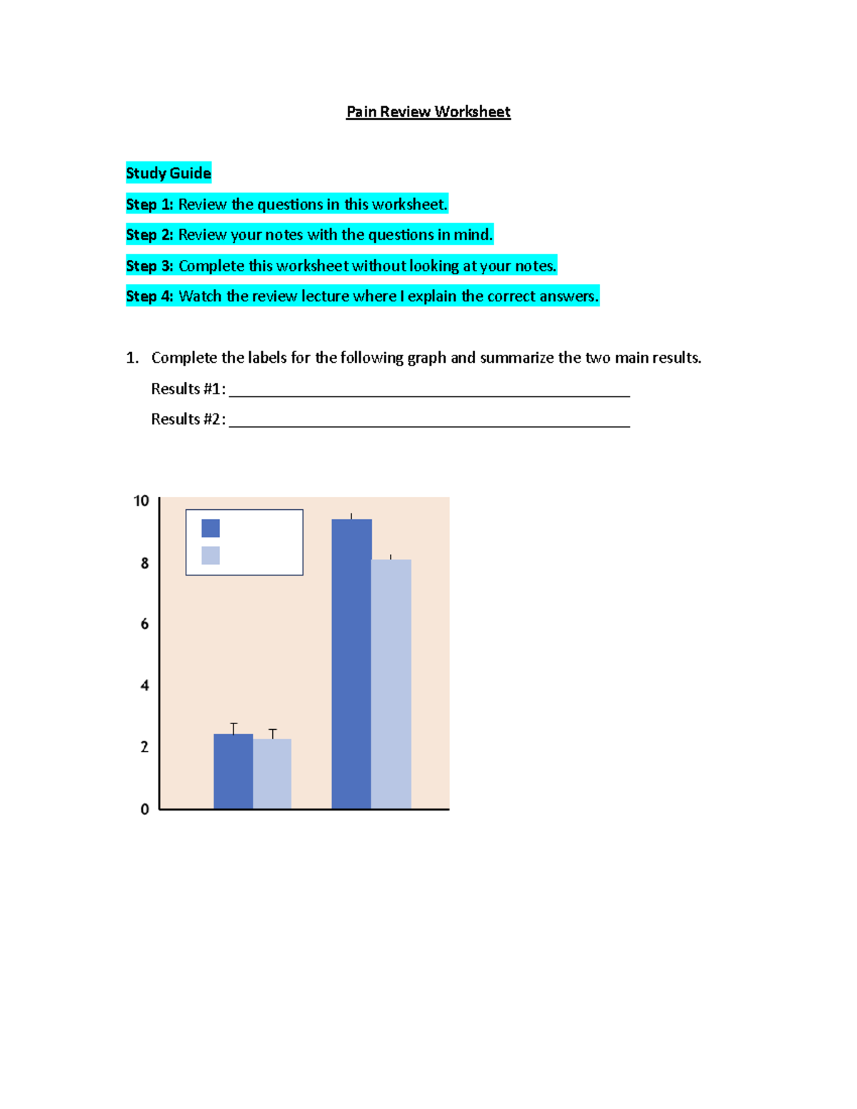 Pain Review Worksheet - outline - Pain Review Worksheet Study Guide ...