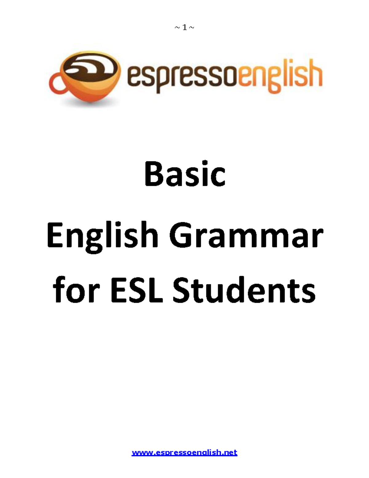 Free English Grammar Book Level 1 Basic English Grammar For ESL