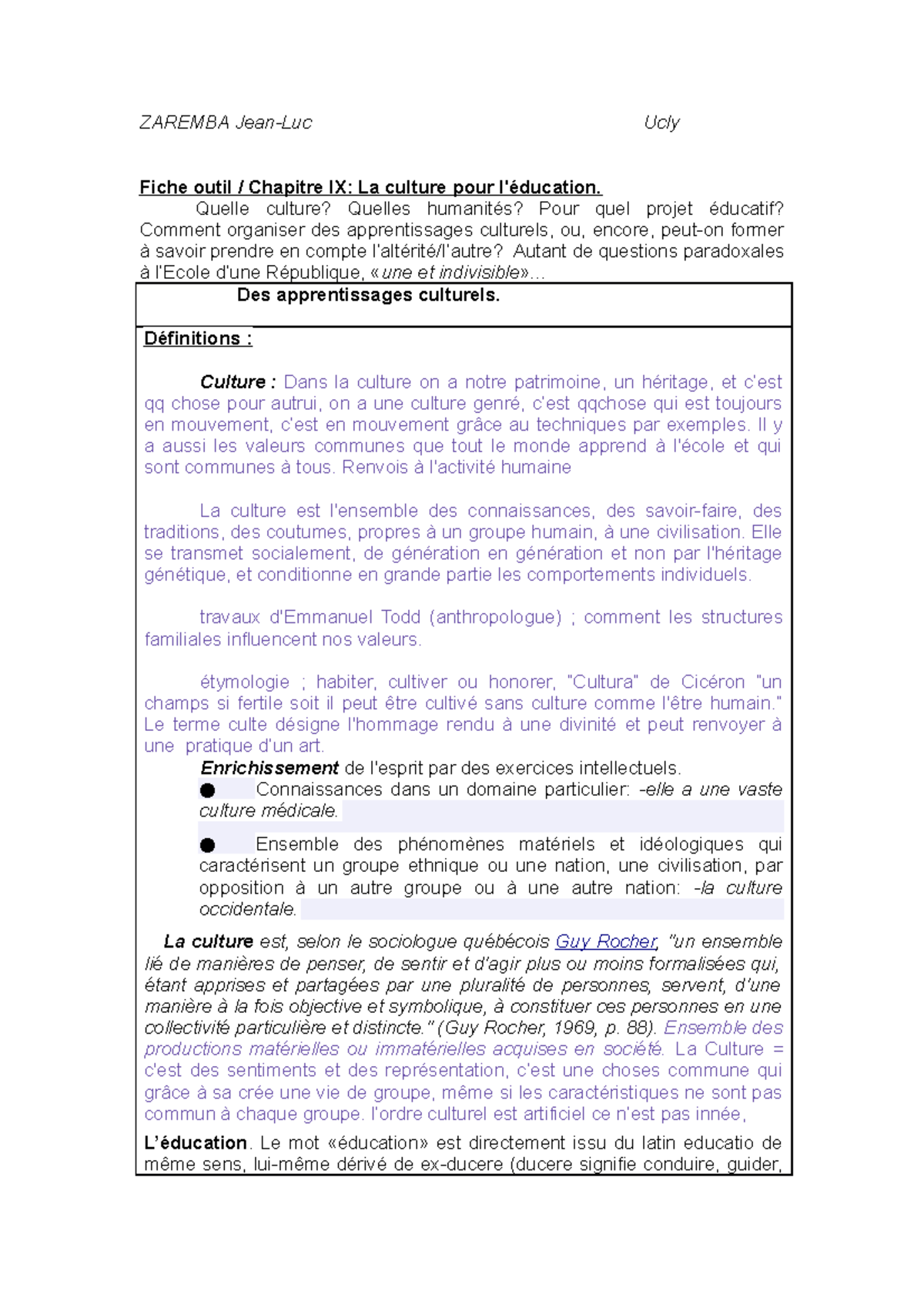 Chapitre 9 - Fiche outils S2 - ZAREMBA Jean-Luc Ucly Fiche outil ...