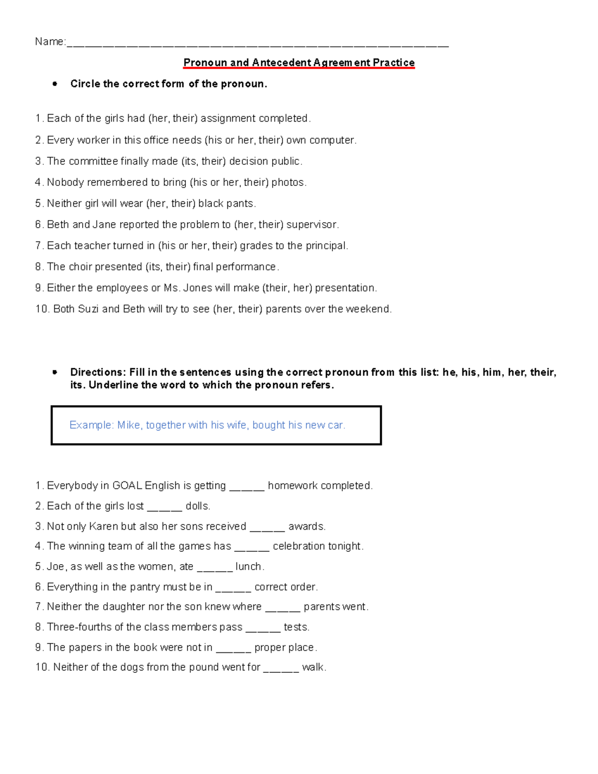 Pronoun+and+Antecedent+Agreement+Practice - - Studocu