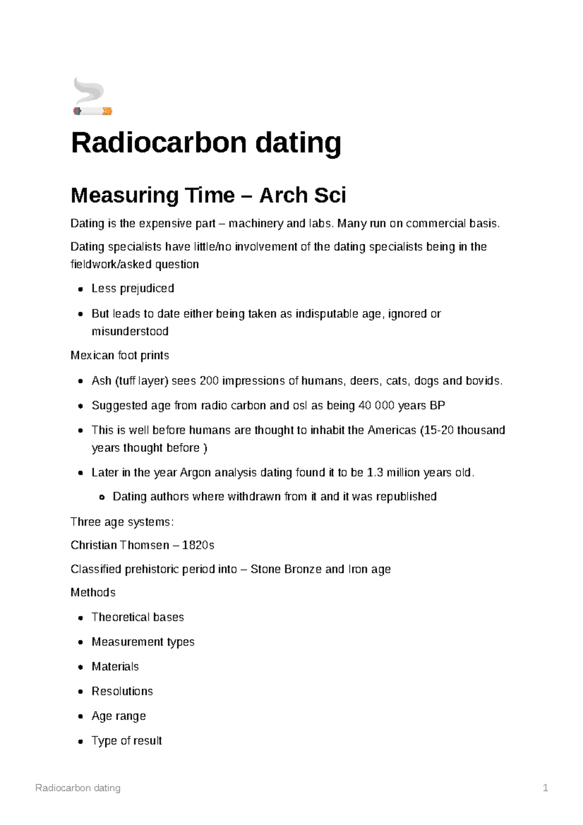 Radiocarbon dating - Lecture notes - 🚬 Radiocarbon dating Measuring ...