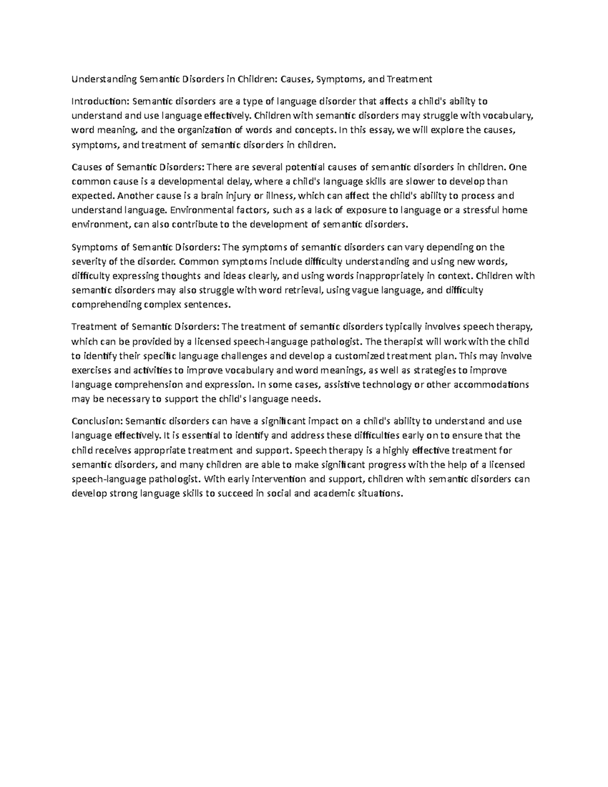 Understanding Semantic Disorders in Children - Children with semantic ...