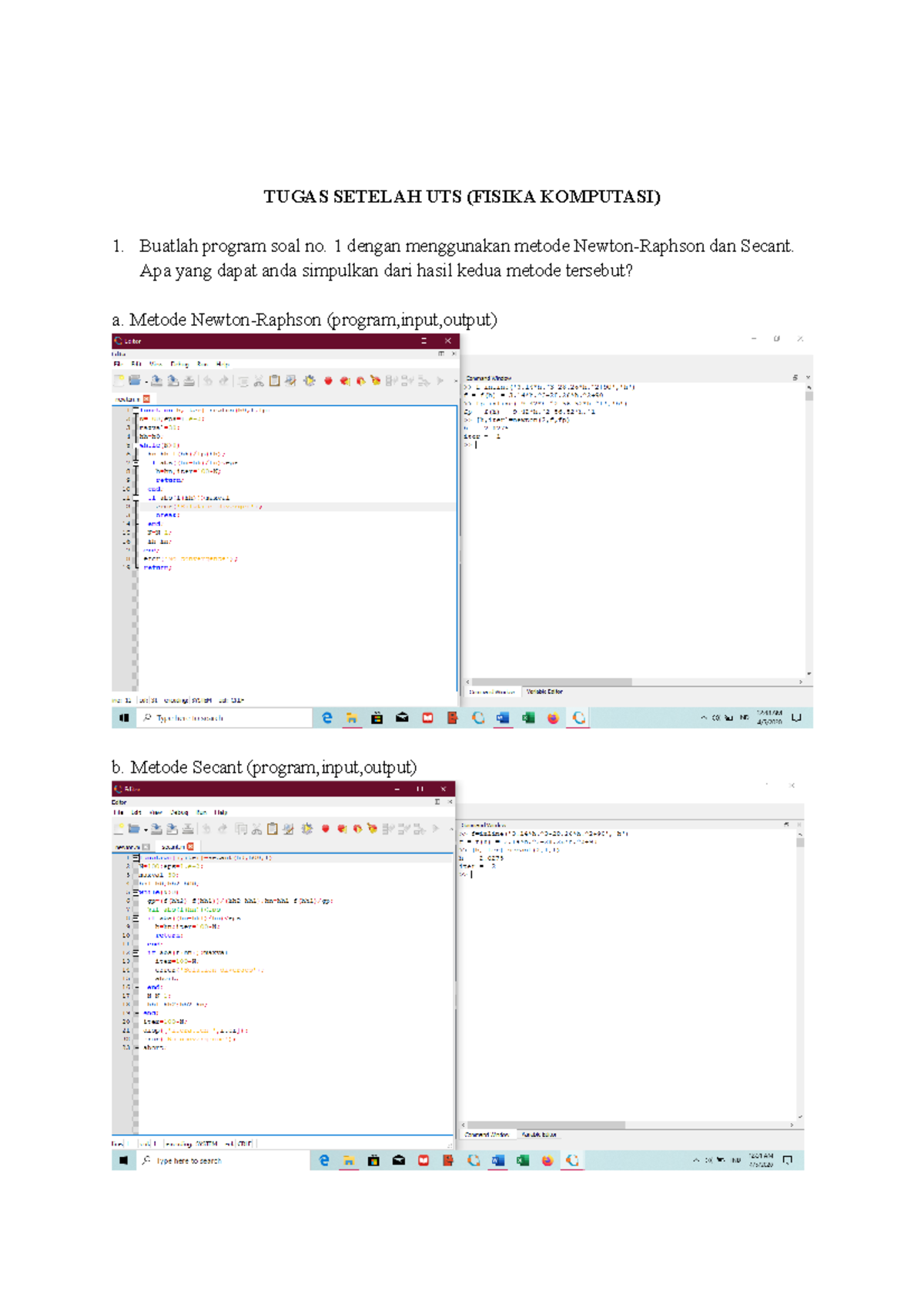 Fisika Komputasi: Metode Newton-Raphson dan Secant - TUGAS SETELAH UTS ...