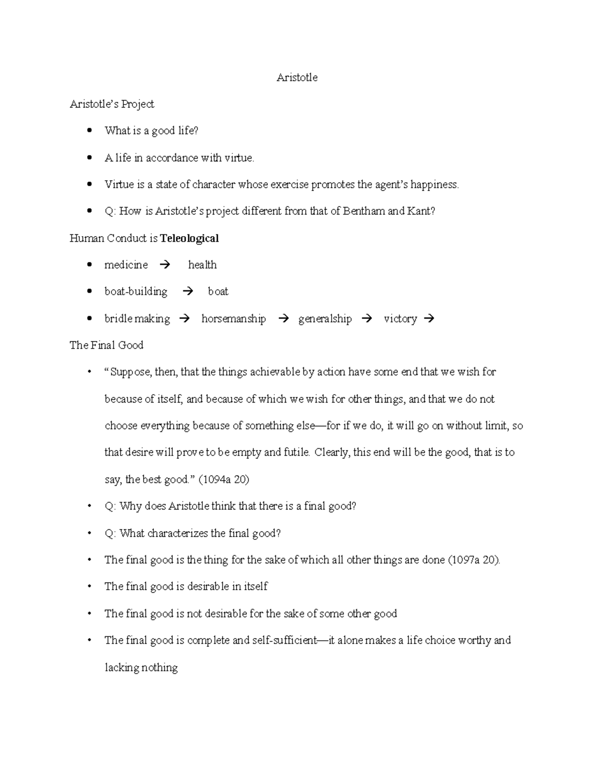 Aristotle - Lecture Notes from Slides - Aristotle Aristotle’s Project ...