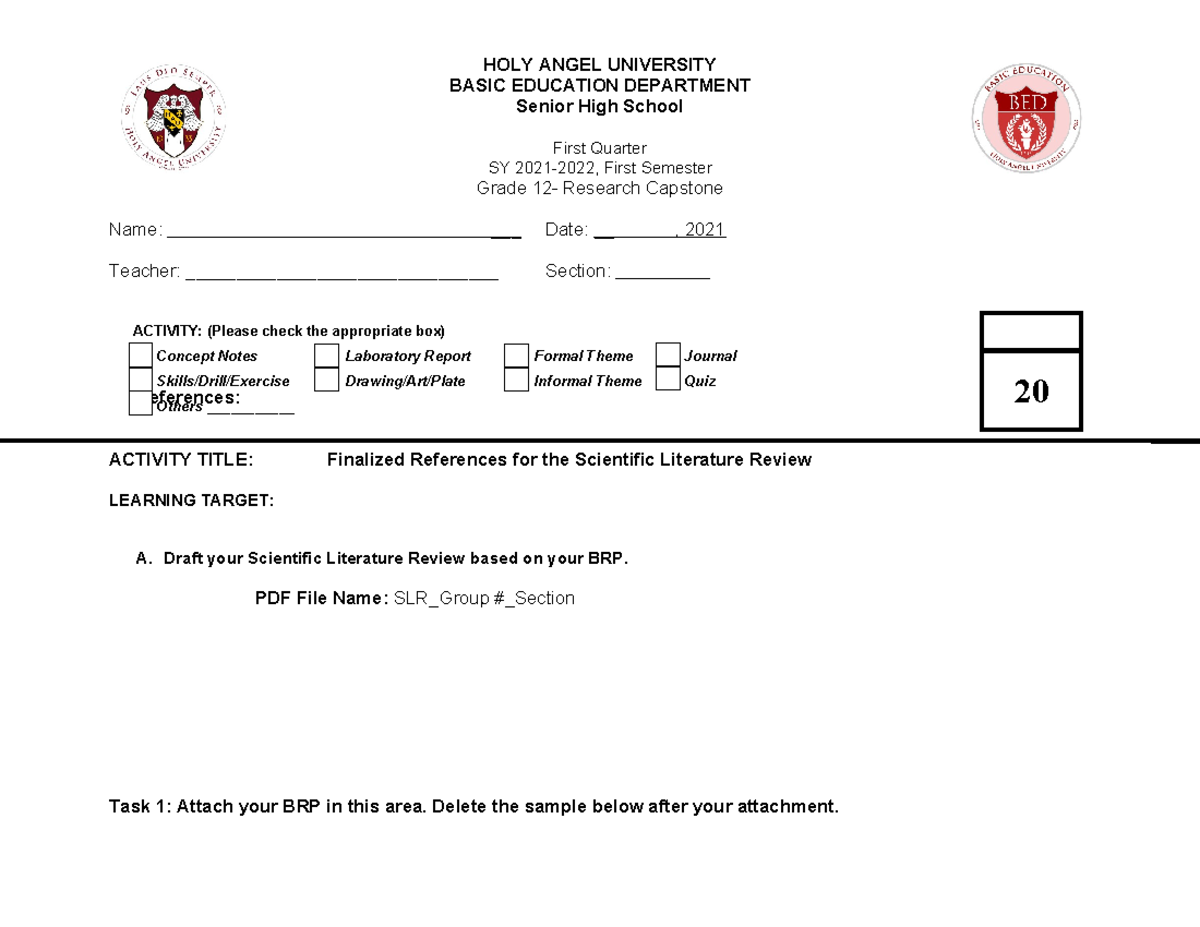 LAS-Finalized References for the Scientific Literature Review - BASIC ...