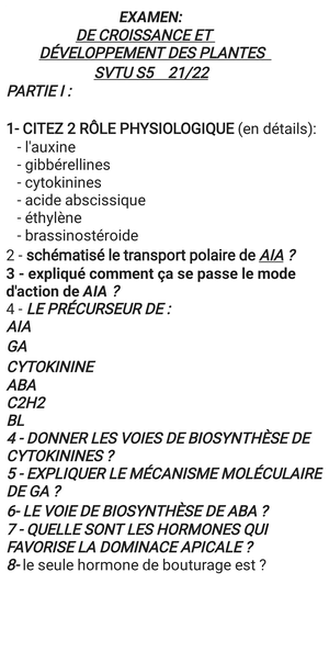 Exemple EXAM S5-SVI-Ph GF (QCM) avec correc - Epreuve de : PHYSIOLOGIE ...