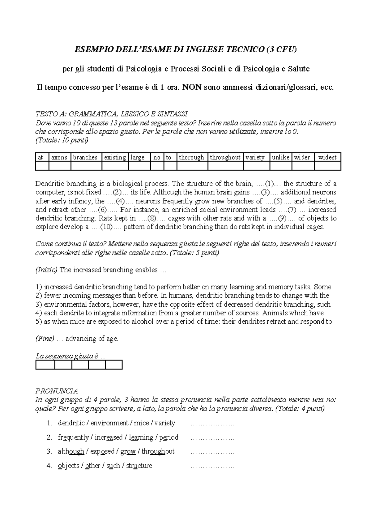 Esempio Esame Inglese Tecnico - ESEMPIO DELL’ESAME DI INGLESE TECNICO ...